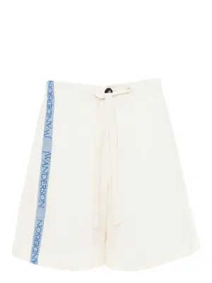 JW Anderson Logo-tape Wide-leg Shorts - White