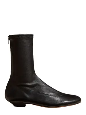 Khaite The Apollo Leather Ankle Boots - Black