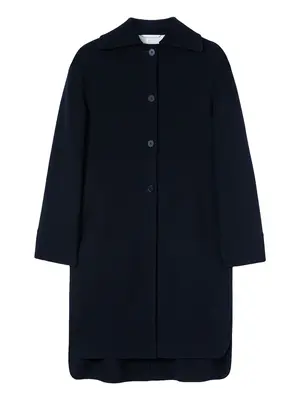 JIL SANDER Single-breasted Cashmere Coat - Blue