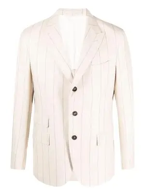 Eleventy Pinstriped Single-breasted Blazer - Neutrals