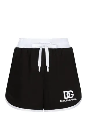 Dolce & Gabbana Logo-embroidered Shorts - Black