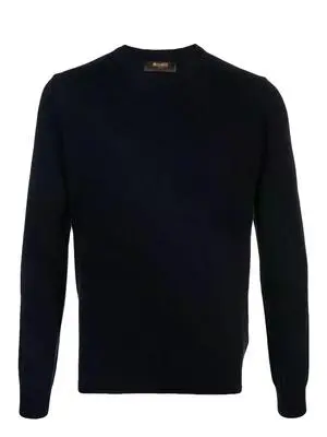 MOORER Crew-neck Silk-blend Jumper - Blue