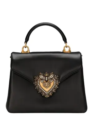 Dolce & Gabbana Devotion Leather Tote - Black
