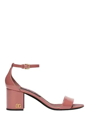 Dolce & Gabbana Patent-leather Sandals - Pink