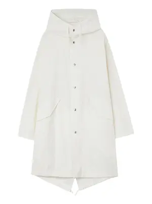 JIL SANDER Fishtail Hooded Cotton Parka - White