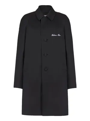 Balmain Logo-embroidered Single-breasted Coat - Black