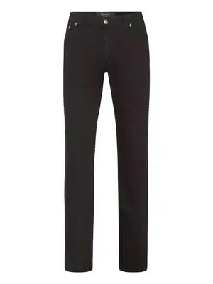 BILLIONAIRE Crest-motif Straight-leg Jeans - Black