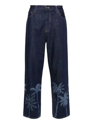 Alanui Graphic-print Straight-leg Jeans - Blue