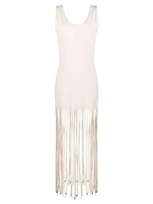Alanui Monsoon Fringed Maxi Dress - Neutrals
