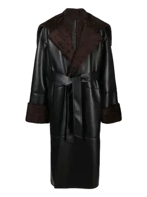 Nanushka Alessi Leather Maxi Coat - Black