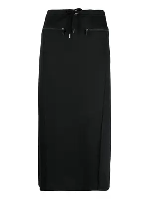COURREGES Logo-patch Track Midi Skirt - Black