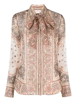 ZIMMERMANN Zimmermann Matchmaker Tie-Neck Blouse