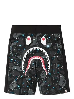BAPE Space Camo Shark Sweat Shorts Black