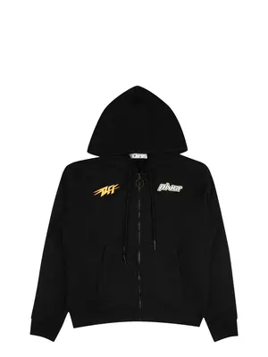 OFF-WHITE Thunder Slim Zip Hoodie 'black/yellow'