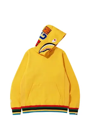 A BATHING APE Shark Line Rib Pullover Hoodie - Yellow