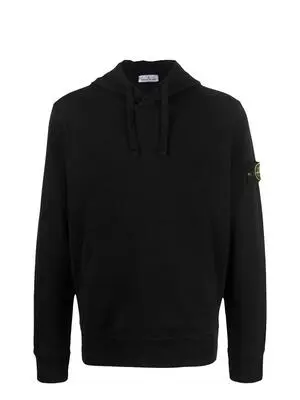 Stone Island Logo Hoodie - Black