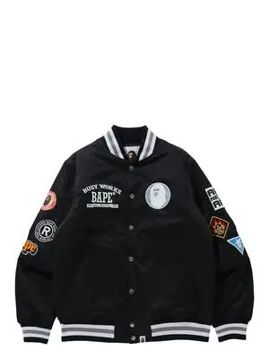 A BATHING APE Archive Patch Puffer Varsity Jacket - Black