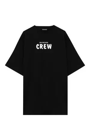 Balenciaga Crew Logo Tee /white - Black