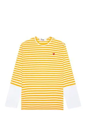 Play Comme Des Garcon Stripe T-shirt - Yellow