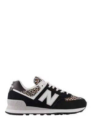 NEW BALANCE 574 Leopard Sneakers - Black