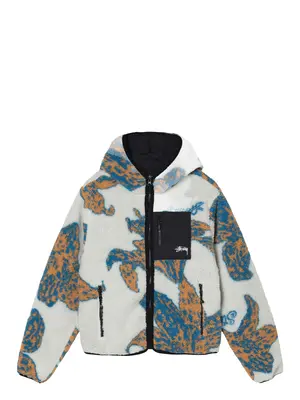 StÜssy Stussy Floral Sherpa Hooded Jacket Cream