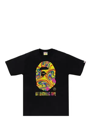A BATHING APE Marbling Bathing Ape Tee - Black
