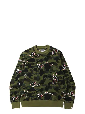 A BATHING APE 1st Camo Shark Relaxed Crewneck - Green