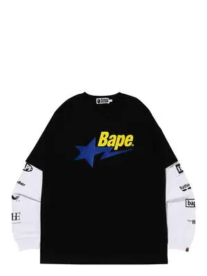 A BATHING APE Layered Long-sleeve Tee - Black