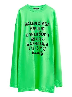 Balenciaga Languages Long-sleeve T-shirt 'fluo - Green