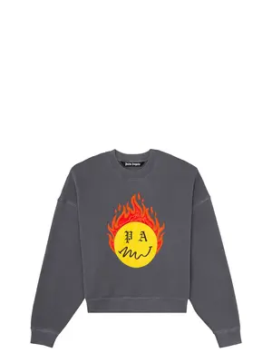 Palm Angels Burning Head Crewneck - Black