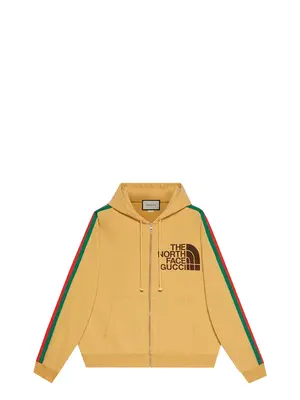 The North Face X Gucci Web Print Cotton Sweatshirt - Yellow