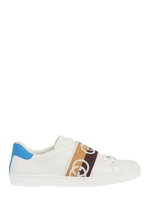Gucci Ace Interlocking G Elastic Web Sneakers - White