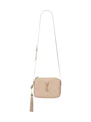 Saint Laurent Lou Quilted Crossbody Bag - Tan