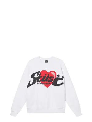 StÜssy X Cactus Plant Flea Market Heart Crewneck Sweatshirt - White