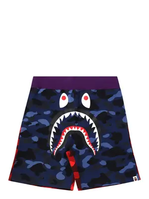 BAPE Crazy Camo Shark Sweat Shorts - Blue
