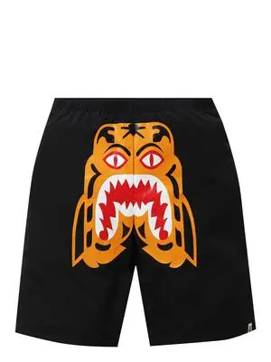 A BATHING APE Tiger Beach Shorts - Black
