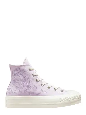 CONVERSE Chuck Taylor All Star Lift Platform High Embroidered Floral - Purple