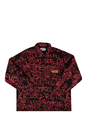 Supreme X Comme Des Garçons Shirt Printed Canvas Chore Coat - Black