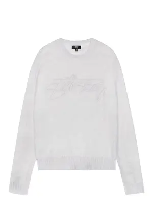 StÜssy Loose Knit Logo Sweater - White