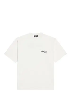 Balenciaga Political Campaign Large Fit T-shirt 'dirty White/blk/blue - Grey