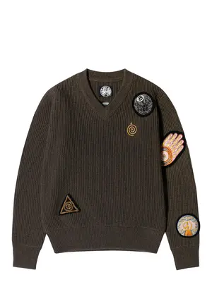 StÜssy X Dries Van Noten Patch Knit Sweater - Brown
