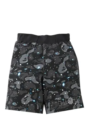 A BATHING APE Space Camo Sweat Wide Shorts - Black