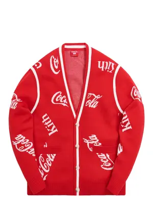 Kith X Coca-cola X Mitchell & Ness Coke Logo Cardigan - Red