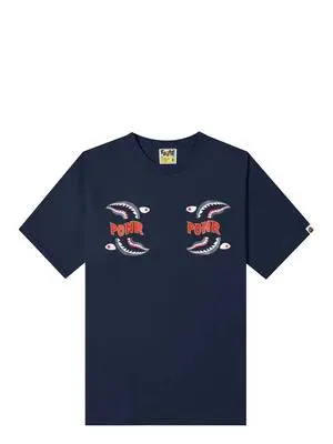 A BATHING APE Shark Ponr Relaxed Fit Tee 'navy - Blue