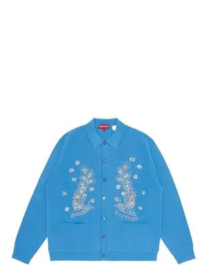 Supreme Brushed Polka Dot Cardigan - Blue | Editorialist