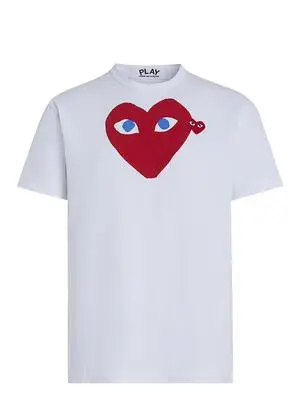 Play Comme Des Garcon Comme Des Garçons Short-sleeve Play T-shirt With Red Heart - White