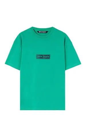 Palm Angels Gd Box Logo Tee /white - Green