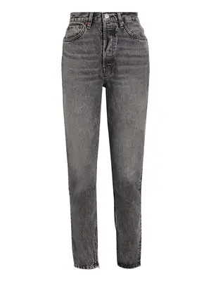 RE/DONE WITH LEVI'S Levi's Faded High-rise Straight-leg Jeans - Anthracite