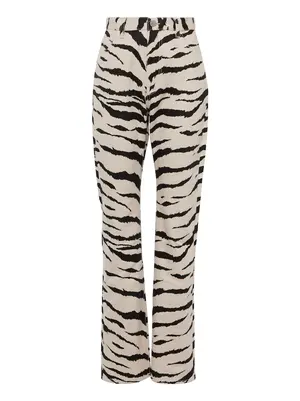 Alaïa Zebra-print Straight Jeans - Multicoloured
