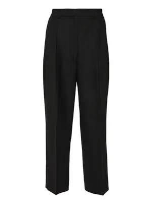 TOTEME High-rise Cropped Straight Pants - Black